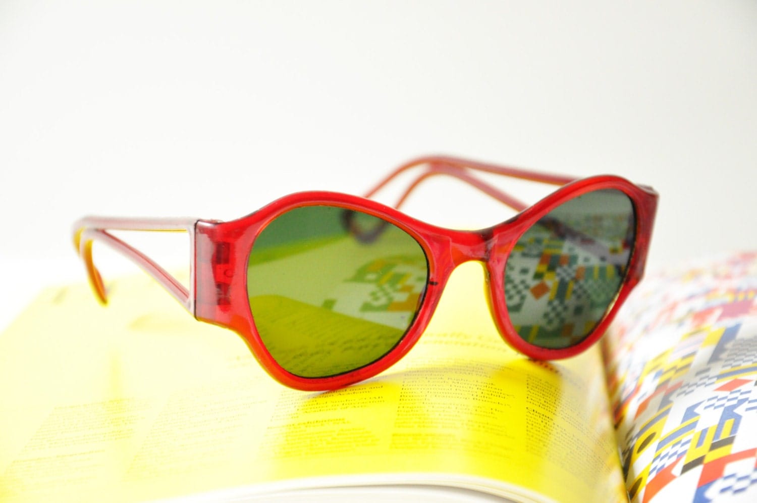 Vintage Red Framed Sunglasses Haute Juice