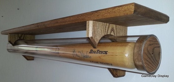 Baseball Bat Display Case Wall Mount Thick Acrylic by DisplayToday
