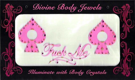 Pink Nipple Jewelry Queen Of Spades Vajazzle3 by DivineBodyJewels