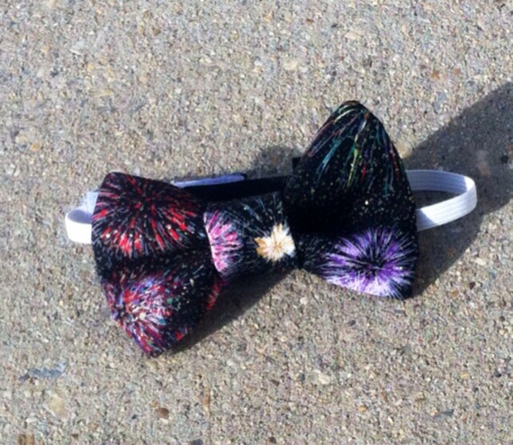 Fireworks Bow tie firework hair bow patriotic hair bow by LilNicks