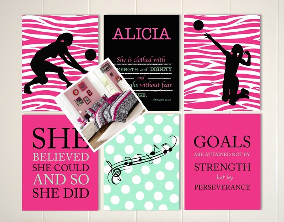 Volleyball room decor volleyball wall art girls wall art