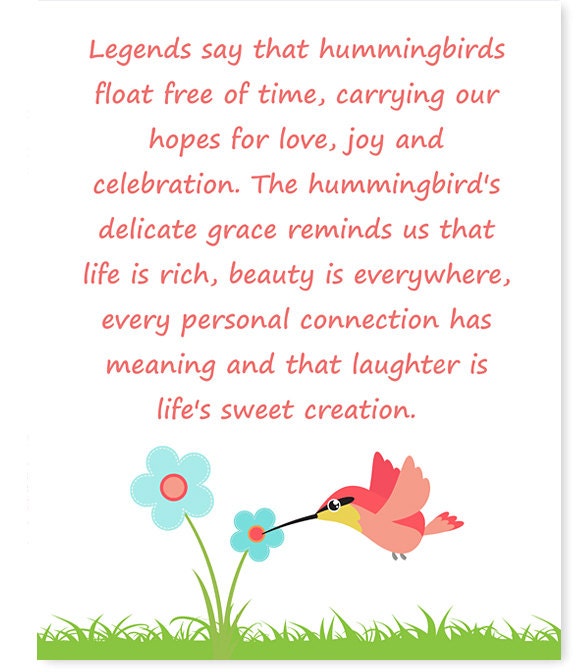Hummingbird Poem Hummingbird Nursery Art by SweetPeaNurseryArt