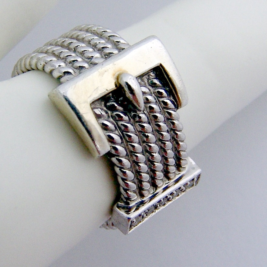 Belt Buckle Ring Sterling Silver