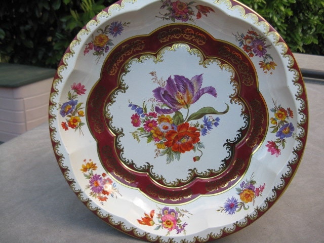 Daher Decorated Ware, metal tray, floral design, made in England ...