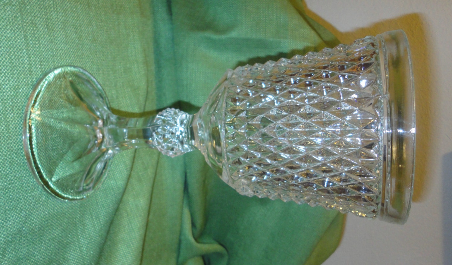 Heavy Clear Glass GOBLET Style COMPOTE in DIAMOND Pattern” – Haute Juice