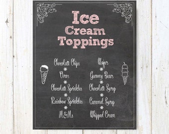 Ice Cream Topping Signs