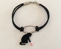 Popular items for cat charm bracelet on Etsy