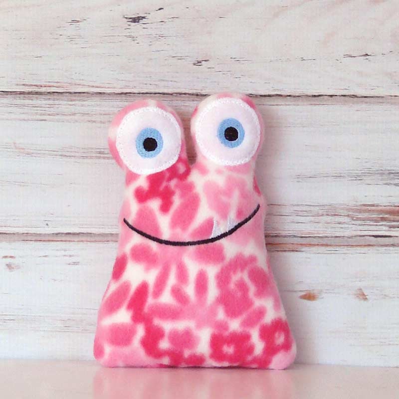 Plush Monster Toy Cute Pink Kids Soft Baby Toy by AnnsCraftHouse