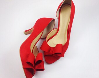 Red wedding shoes | Etsy