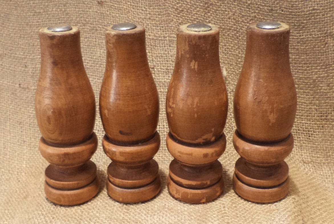 Mid Century Maple Furniture Legs, Lightly Stained Colonial Maple ...