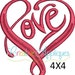 Love Heart Digital Machine Embroidery Design 4 Sizes