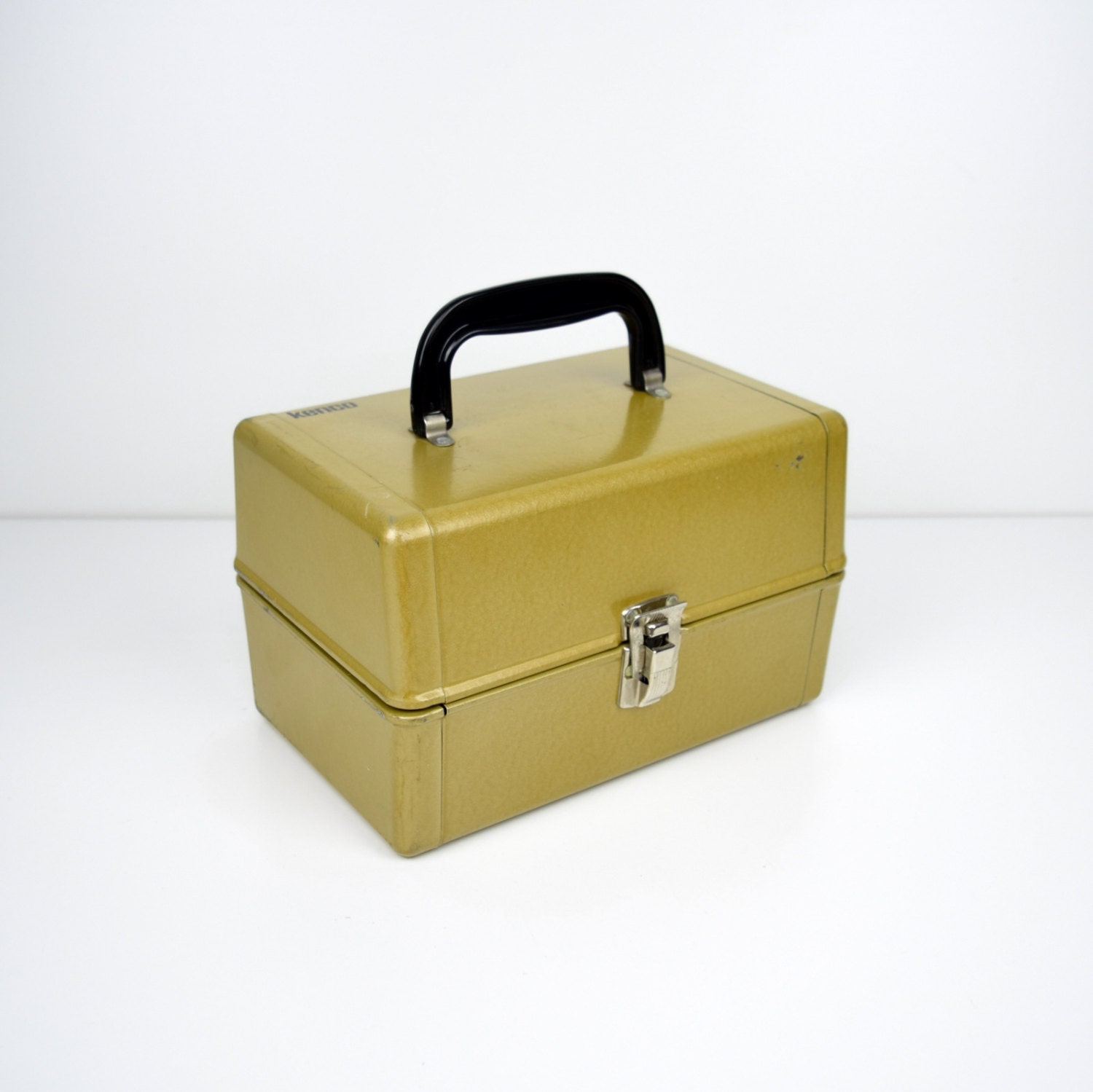 Retro Gold Kenco 8mm Film Reel Carry Case, Textured Metal, Reel to Reel ...