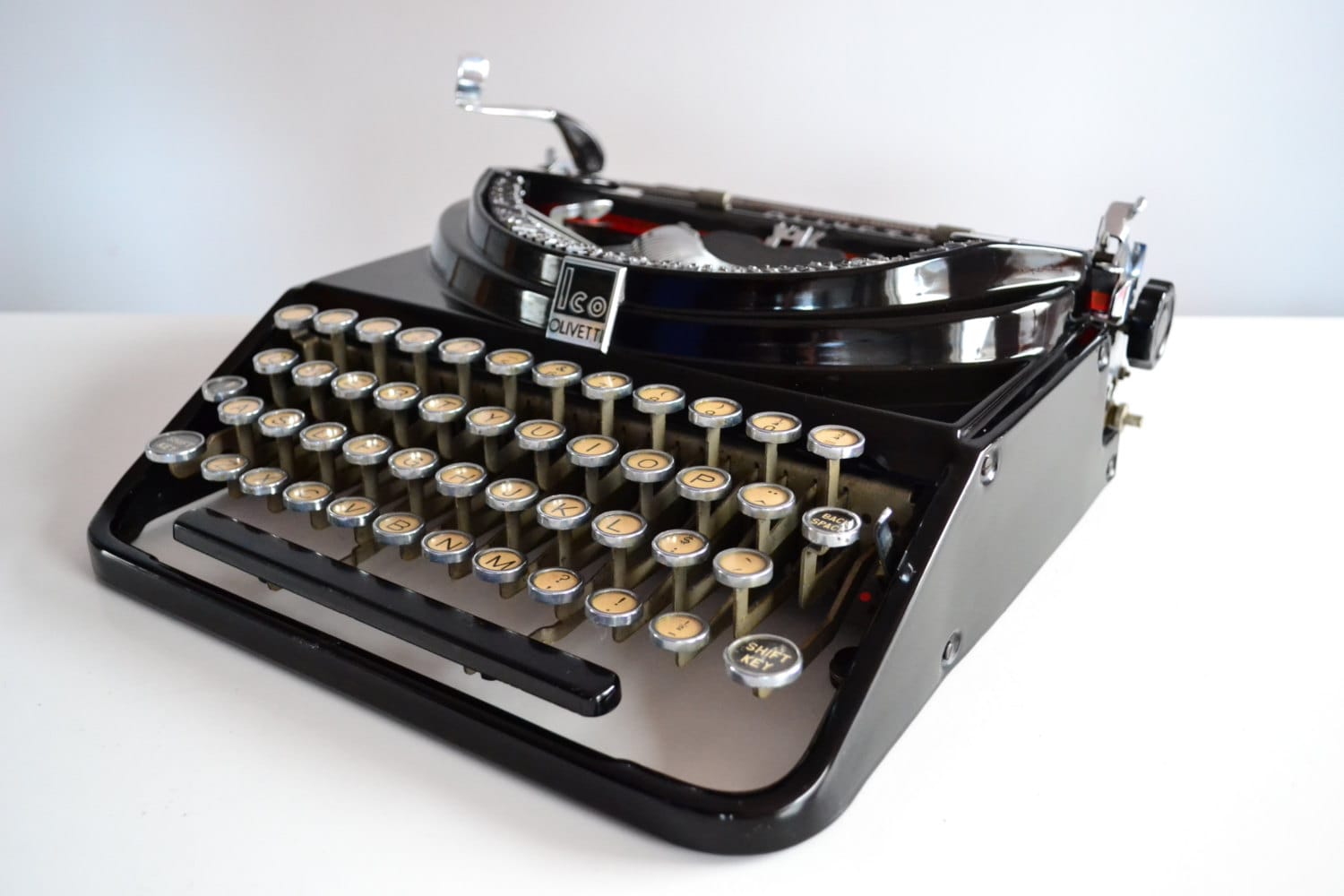 Vintage Rare 1936 BLACK Olivetti ICO MP1 Typewriter – Design – Working ...