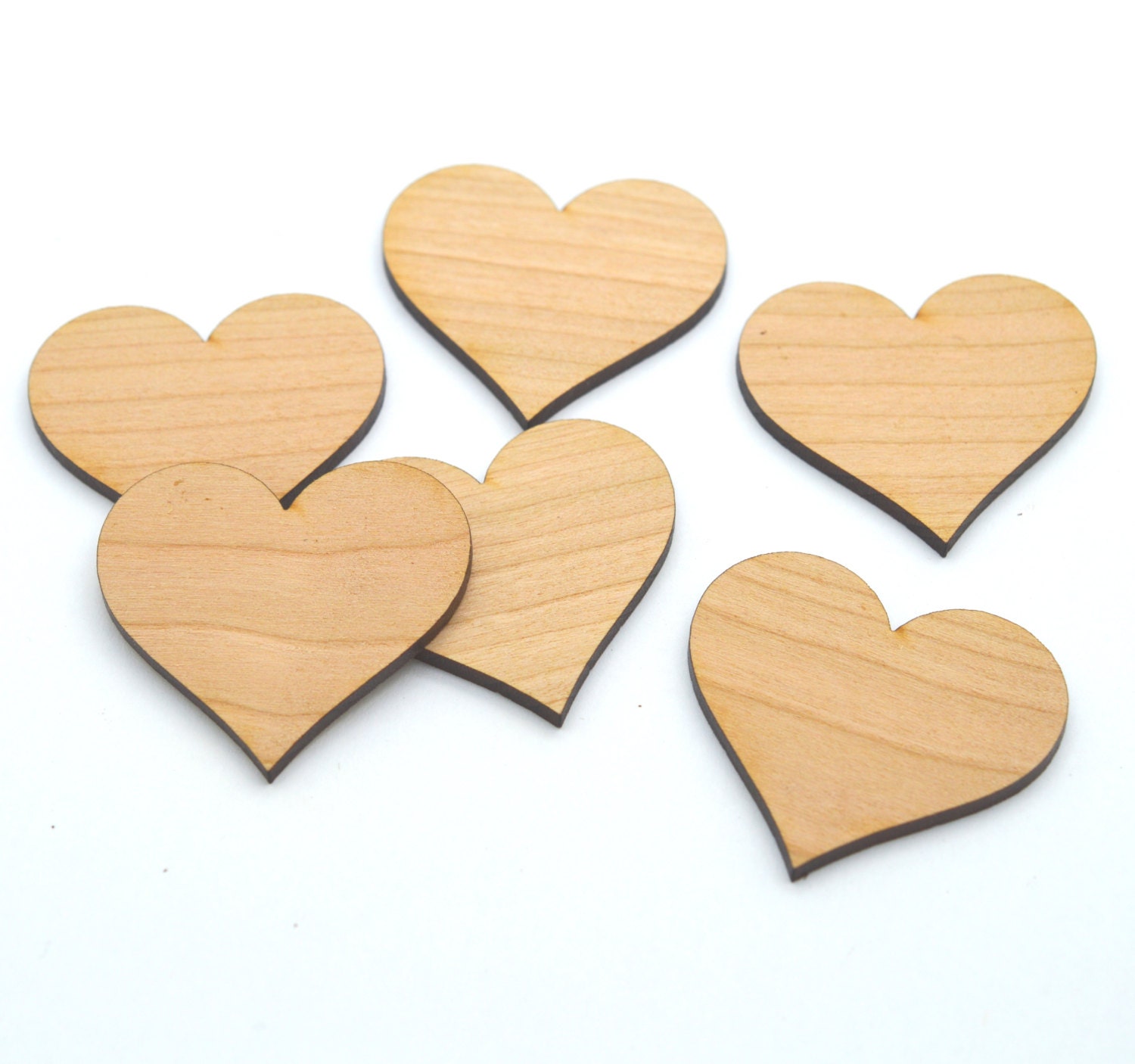 HEARTS : 100 Laser cut wooden hearts Made to order
