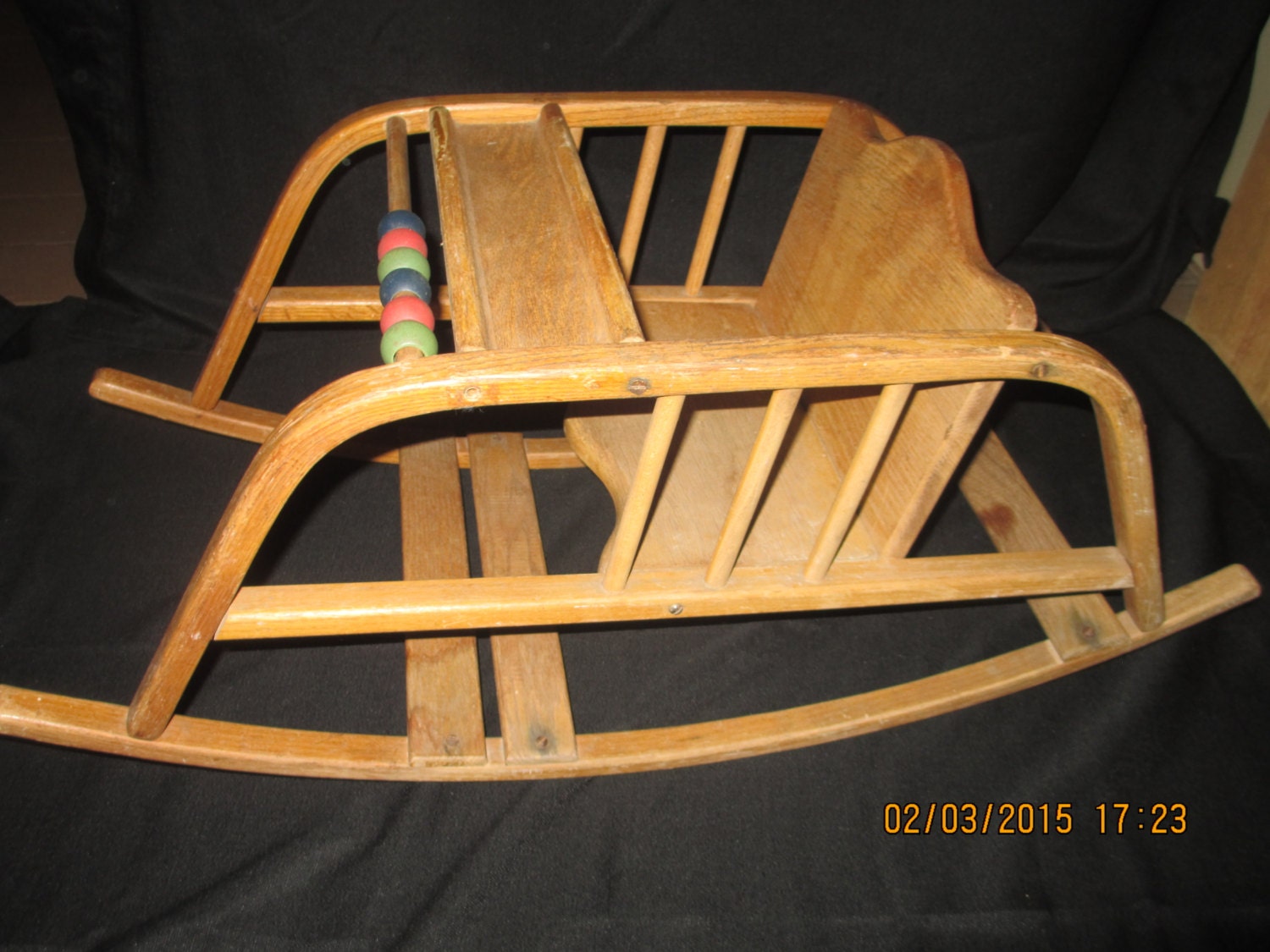 antique/vintage wood baby rocker – Haute Juice