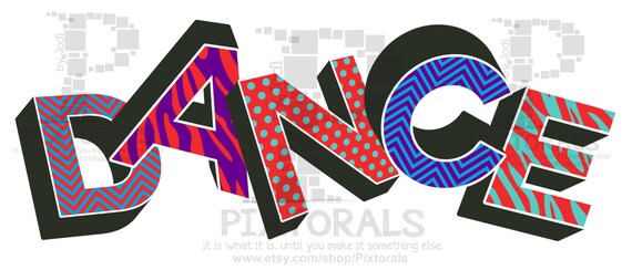 Dance Text. Line Art EPS file Vector and jpeg png Dance