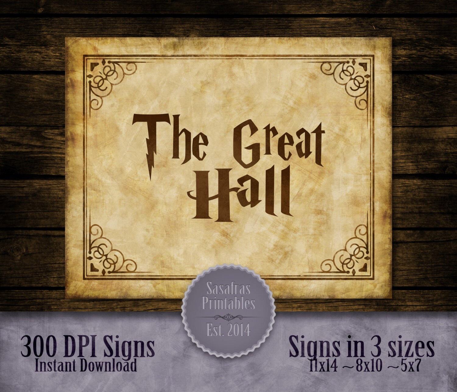 The Great Hall Harry Potter Wedding Sign by SasafrasPrintables