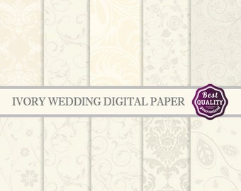 Ivory digital paper | Etsy