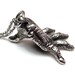 Human Hand Necklace in Pewter Anatomy Jewelry Metal Fist