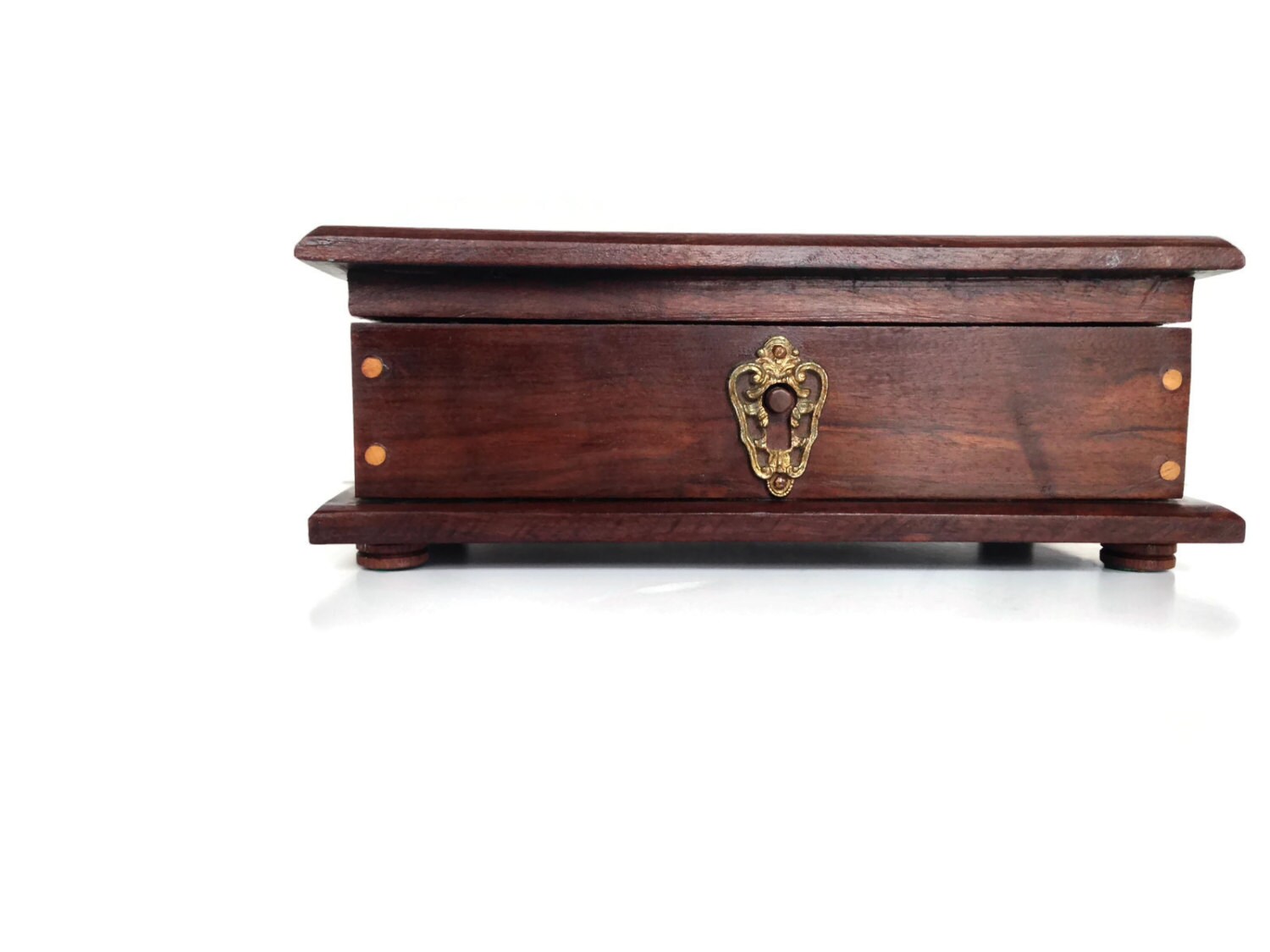 Vintage wooden trinket box man cave game room storage – Haute Juice