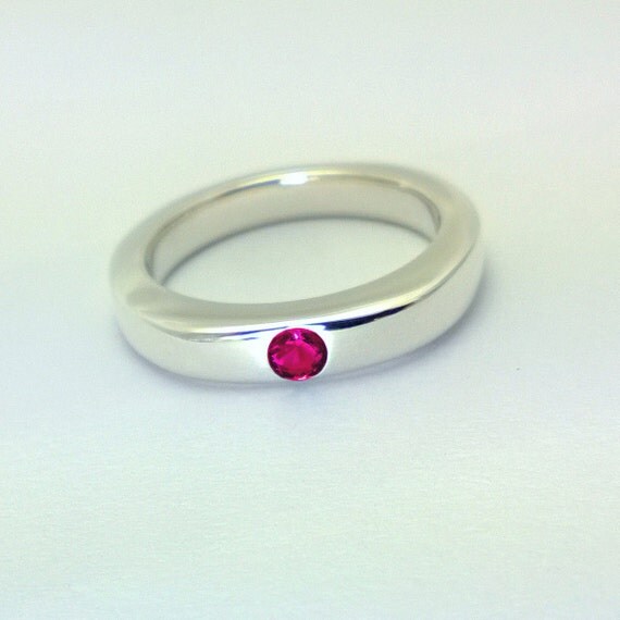 Simple Ruby Ring In Sterling Silver Sterling by SamaritanJewelers