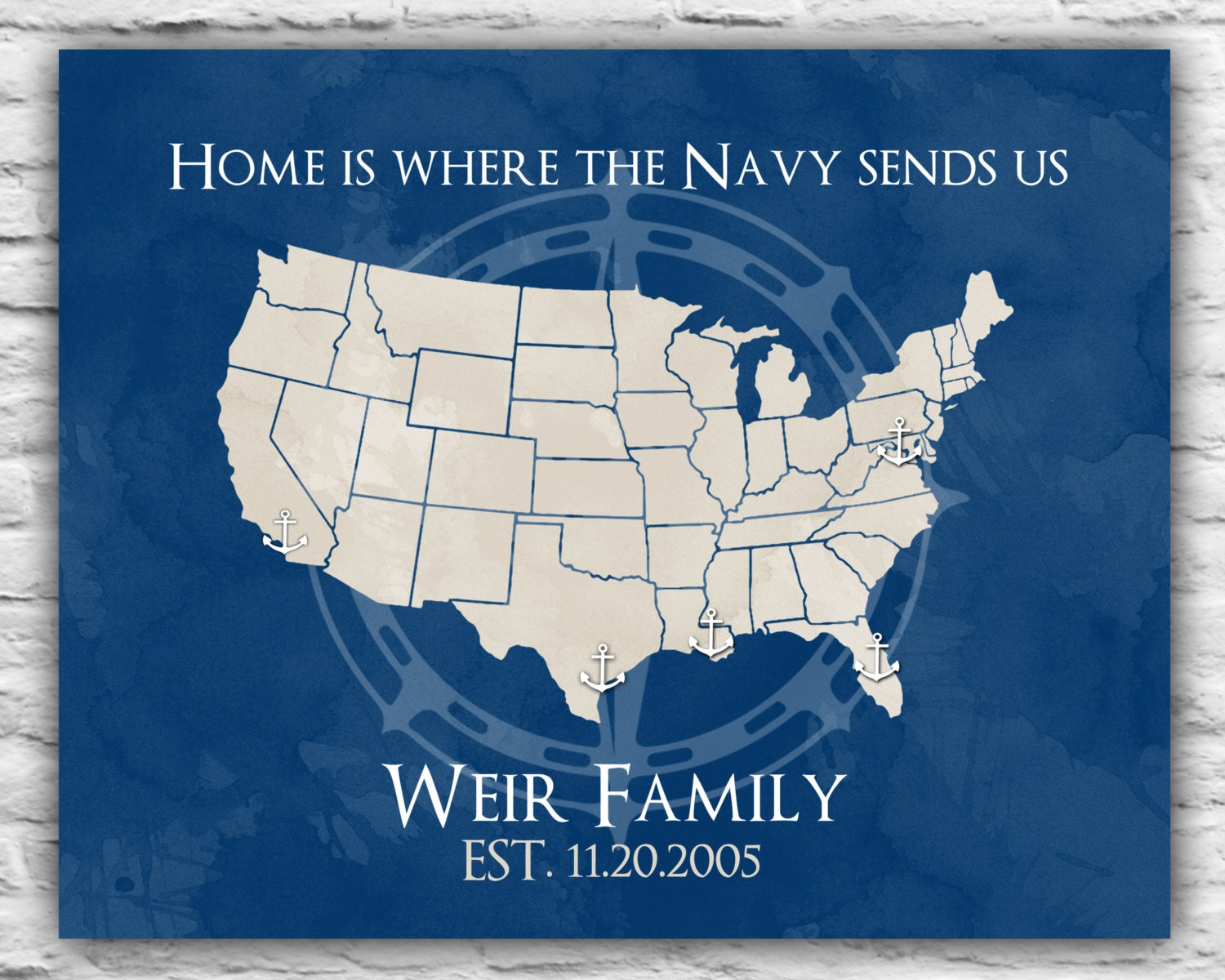 Gift for Navy Family Going Away Gift Military Family Hail