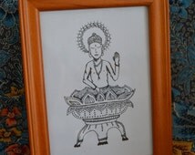 Popular items for buddha drawing on Etsy