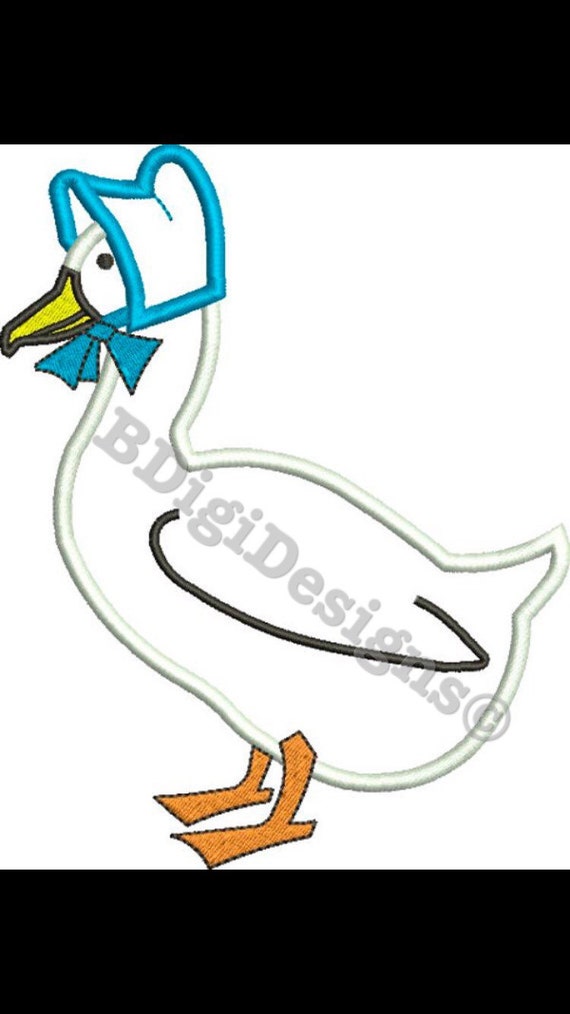 Mother Goose Applique Embroidery Design by BDigidesigns on Etsy