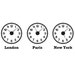 Time Zone Clocks Wall Sticker Set mechanisms included