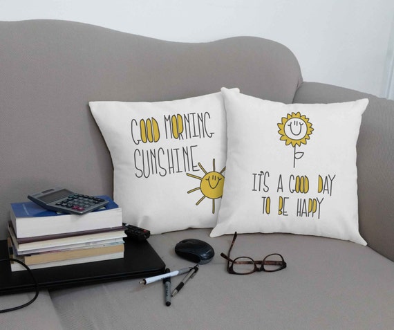 Good Morning Sunshine Pillow Set Adorable by RoomCraft on Etsy