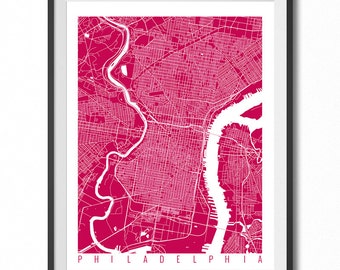 Philadelphia Heart Map Print Pennsylvania Map Print