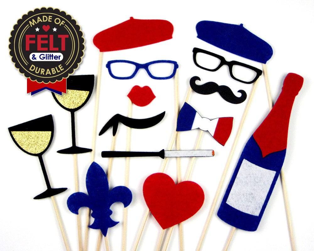 Paris Photo Booth Props French Photobooth Wine Food and