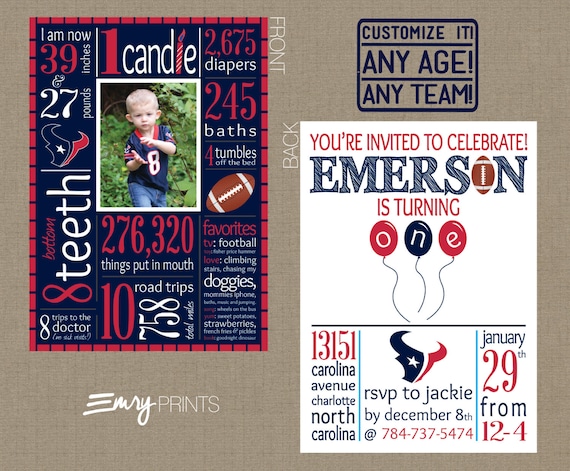 Houston Texans Party Invitations