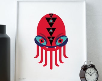 Geometric octopus | Etsy