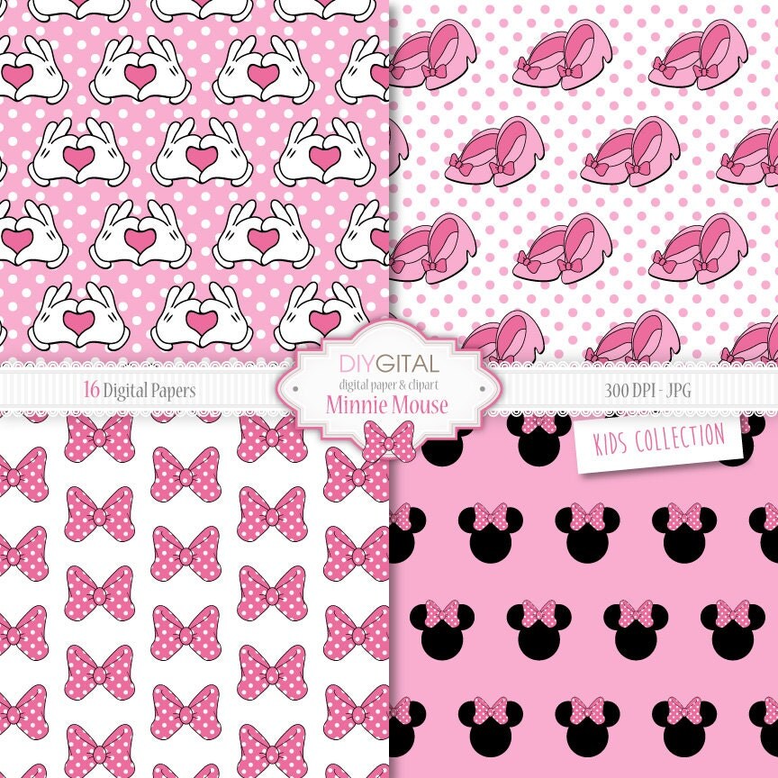 Minnie Mouse Inspired Digital Paper MINNIE MOUSE with by DIYgital