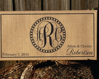 Personalized Burlap Print, Burlap Canvas, Country Decor, Vintage ...