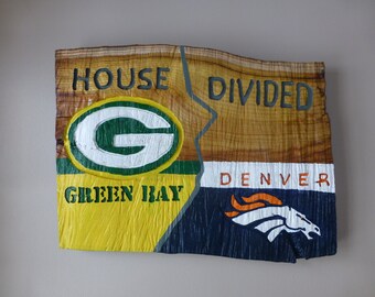 House Divided Sign, custom design, made from a wood log slice, hand ...