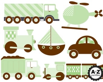 Transportation Commercial Clip Art Set Car by AtoZparties on Etsy