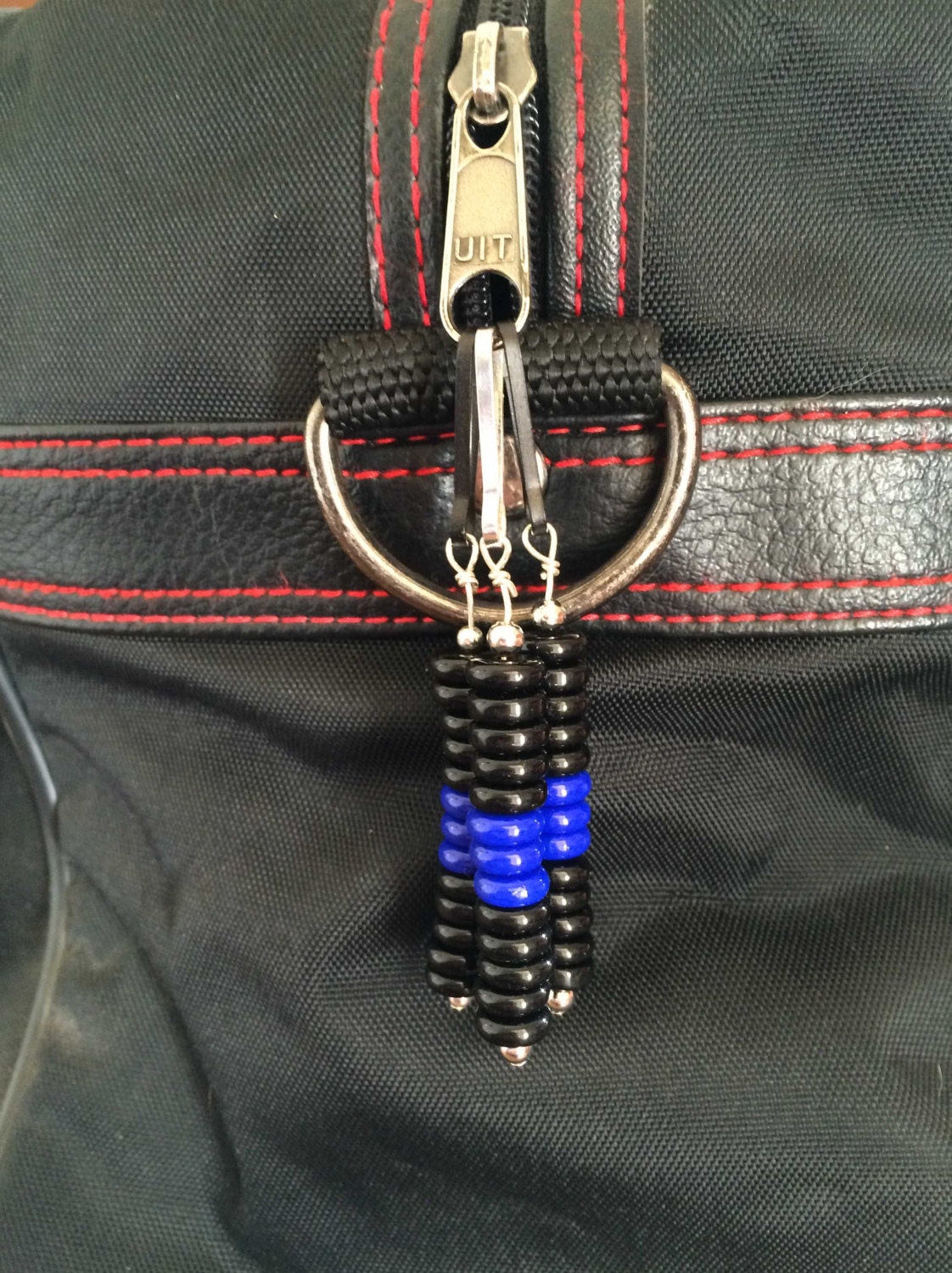 The Thin Blue Line Zipper Pulls a SET of FOUR by EzPzGlitZ on Etsy