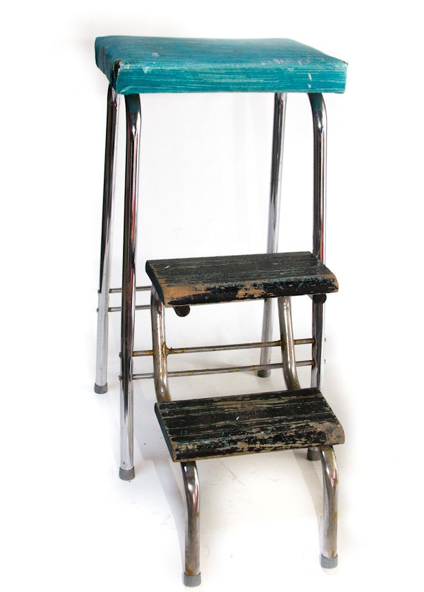 1950s Mid Century Modern Industrial Kitchen Step Stool – Haute Juice