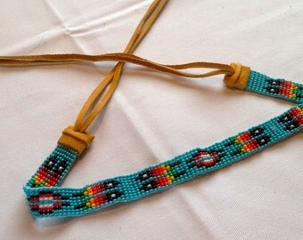 Handmade Native American Beaded Headband, Hairband, bohemian style ...