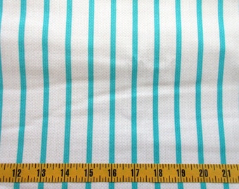 Teal striped fabric | Etsy