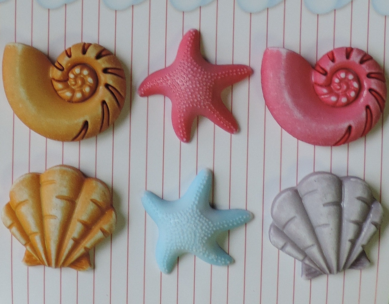 Seashell Buttons Carded Buttons by Buttons Galore 6 Shank