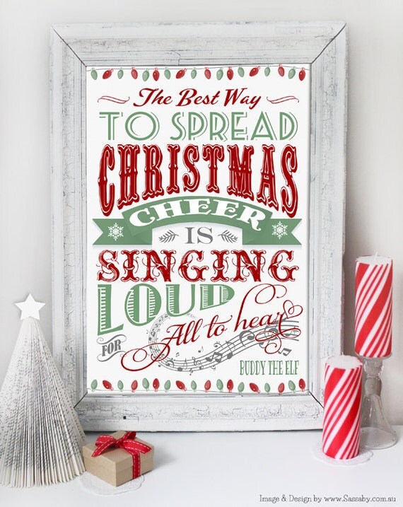 Christmas Cheer Buddy Elf Poster INSTANT DOWNLOAD Art Print Quote christmas-cheer-buddy-elf-poster-instant-download-art-print-quote