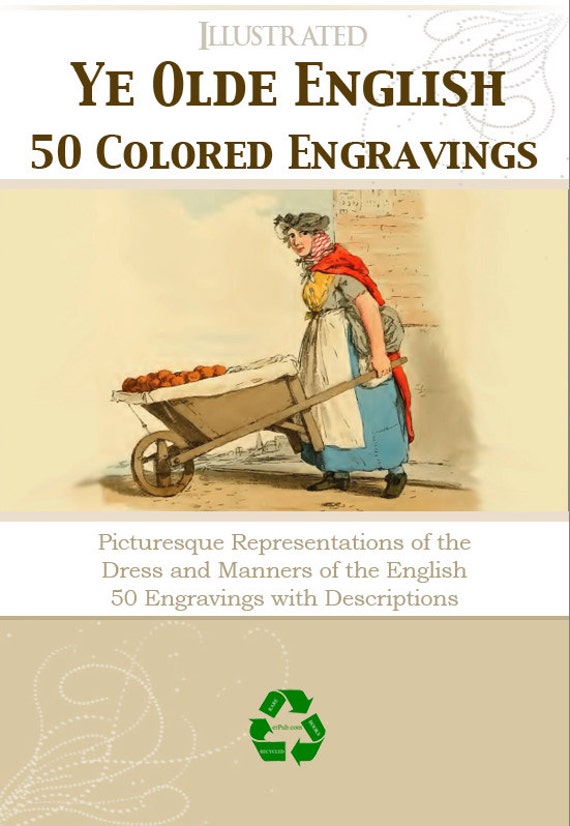 Ye Olde English 50 Coloured Engravings illustrations with