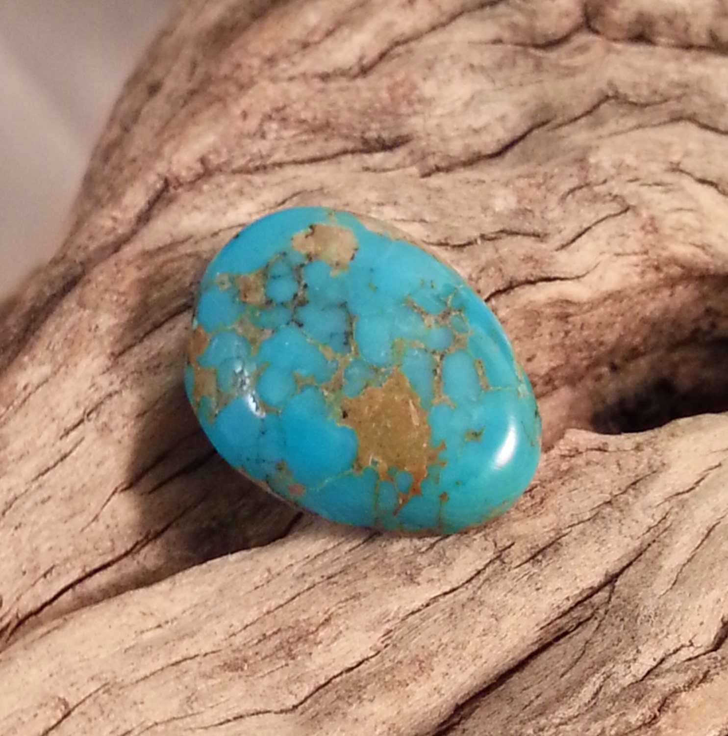 Bisbee Blue Turquoise Stabilized Handmade Cabochon