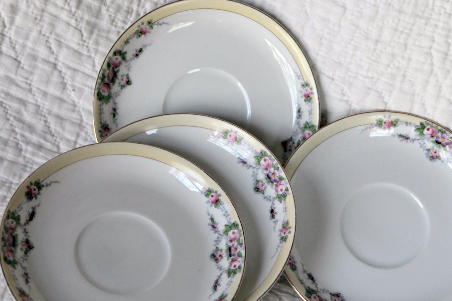 Vintage Meito China Saucer Buffalo Pattern Hand-Painted Japan Crown ...