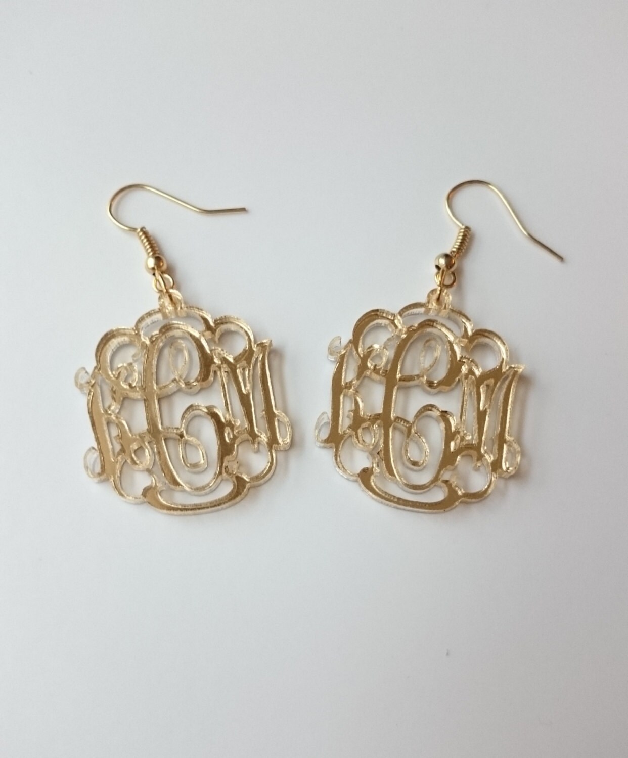 Small Monogram Earrings with Silver or Gold by KellyAndPavelDesign