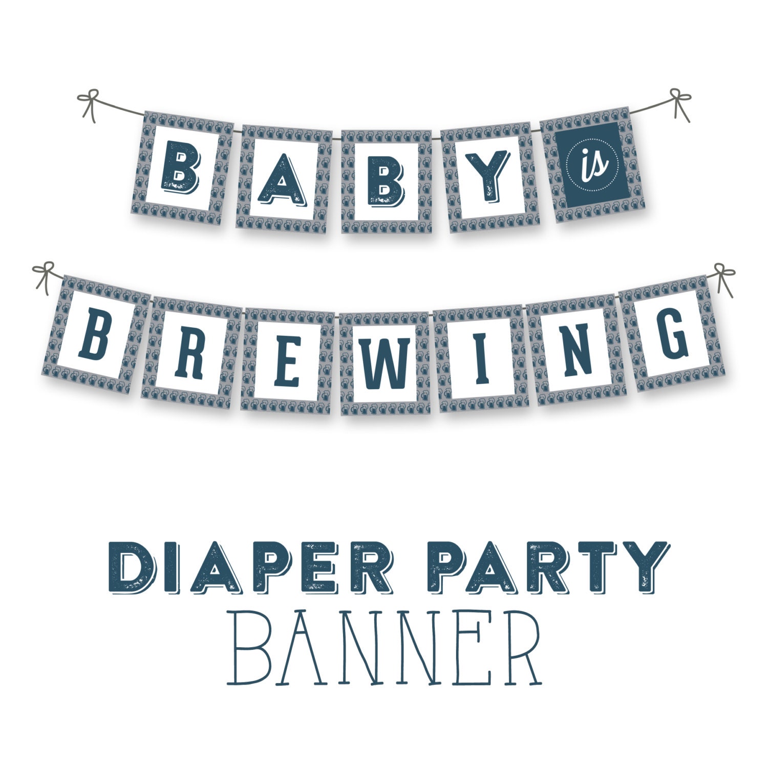 Diaper Party Banner Instant Download DIY Banner Printable