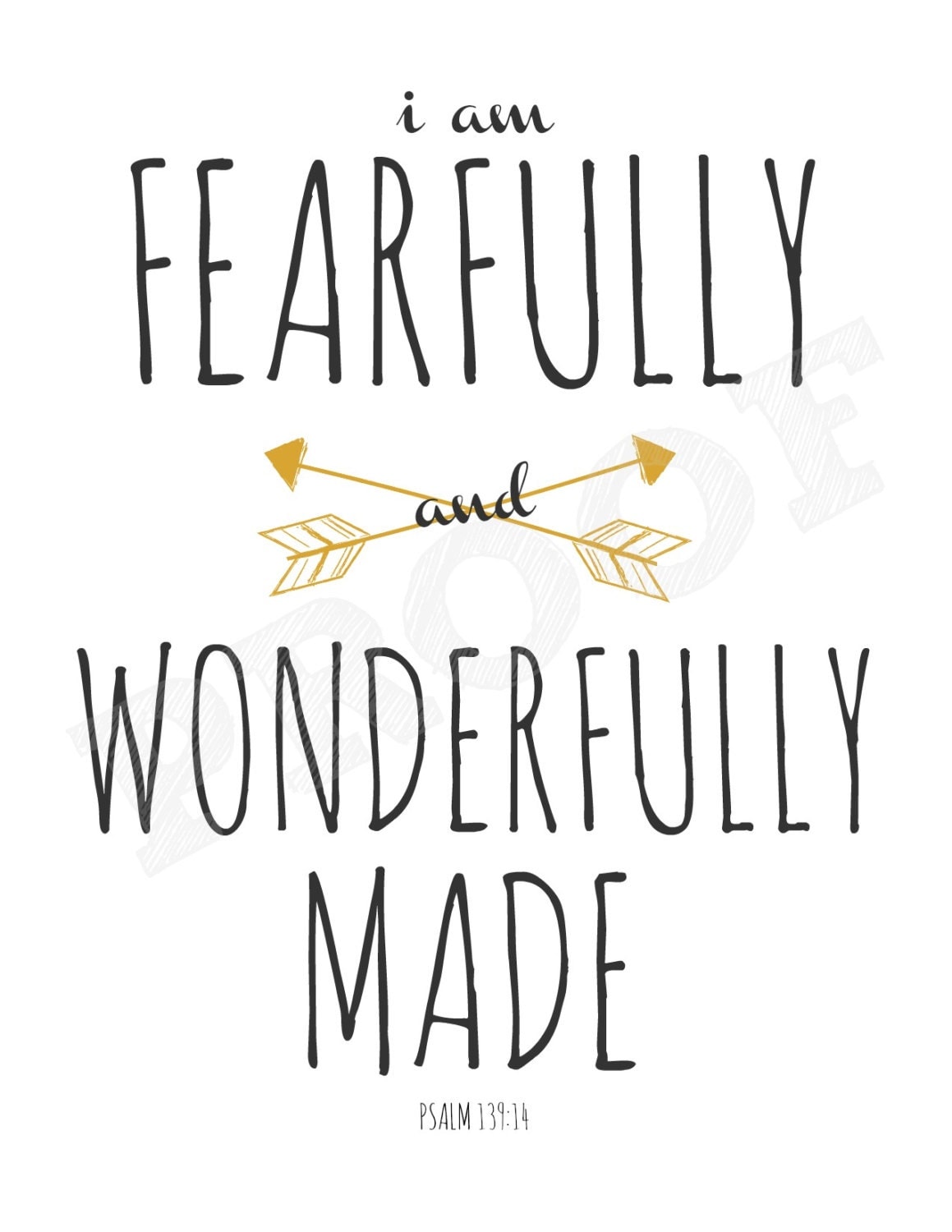 I Am Fearfully and Wonderfully Made Printable 8x10 Wall Art